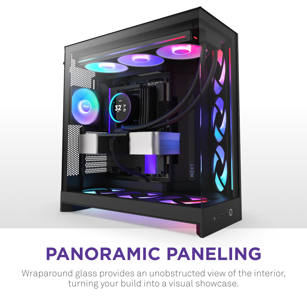 NZXT Chassis H9 Flow RGB Plus Black Case | Certified and Durable NZXT ...